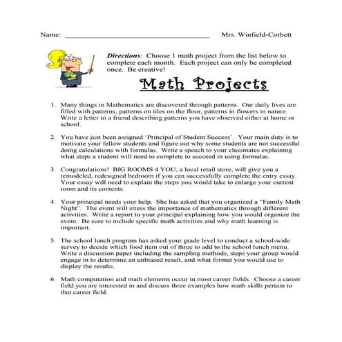 Math projects | DOC