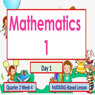 MATHEMATICS QUARTER 2 WEEK 2 FOR GRADE 1 | PPTX
