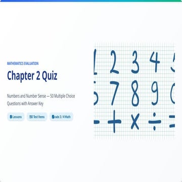 Comprehensive Mathematics Quiz on Numbers and Number Sense for Grades 4 ...