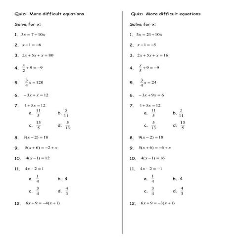 Ecuaciones de primer grado