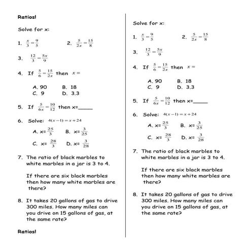 MATH: RATIOS AND PERCENTS | DOC