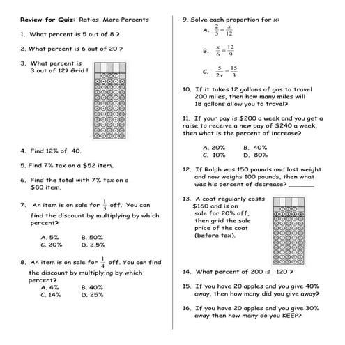 MATH: RATIOS AND PERCENTS | DOC