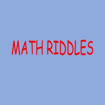 Math riddles | PPTX