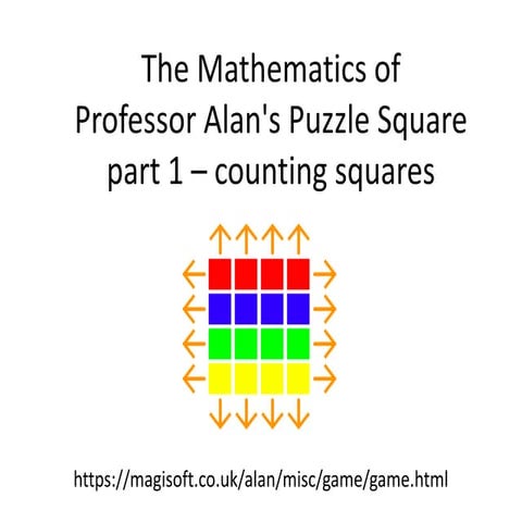 How Many - Part 1 of The Mathematics of Professor Alan's Puzzle Square ...