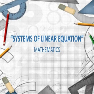 Systems of Linear Algebra | PPTX