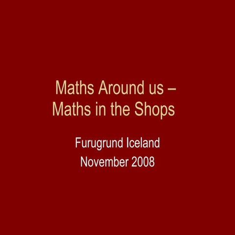 Maths Around Us In Shop | PPT