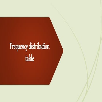 class 8 - 2nd frequency distribution table | PPTX