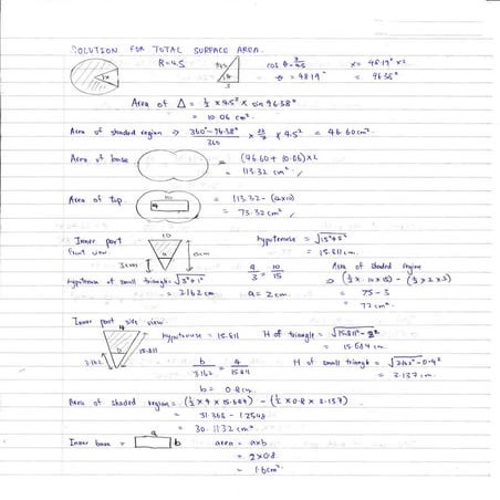 Maths assignment area and volume calculation | PDF