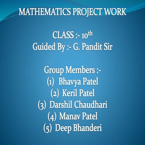 Maths Class 10th Projects | PPTX
