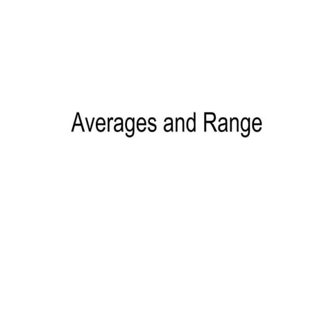 Maths averages and ranges | PPT