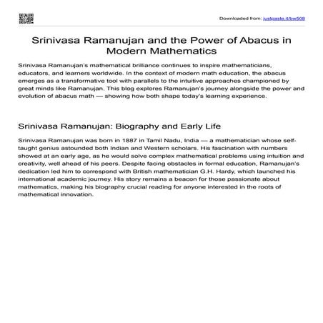 The Father of Mathematics & Abacus Full Blog | PDF