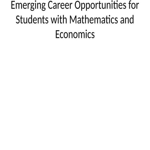 Maths_Economics_Careers_PPT version for class 12th | PPTX