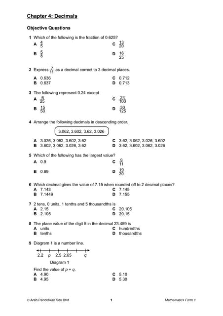 Homework chapter 2& 3 form 2 | PDF