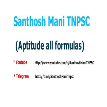 Maths formulas - Santhosh Mani TNPSC..pdfjjjhhgcccccccc | PPT