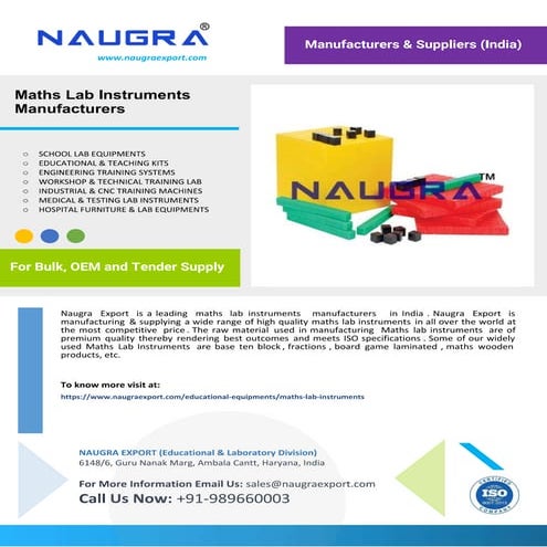 Maths Lab Instruments Manufacturers | PDF