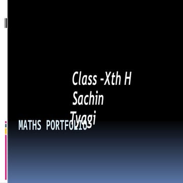 maths portfolio sachin tyagi X(H).pptx aa | PPTX
