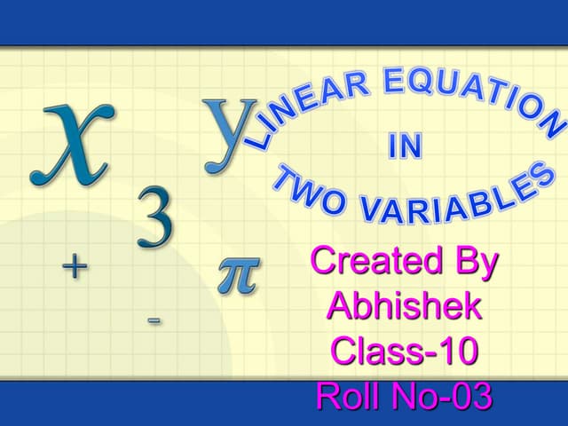 Pair Of Linear Equation In Two Variable Ppt
