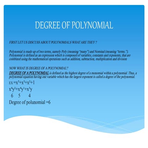 Comprehensive Introduction to Polynomials: Definitions, Types, and ...