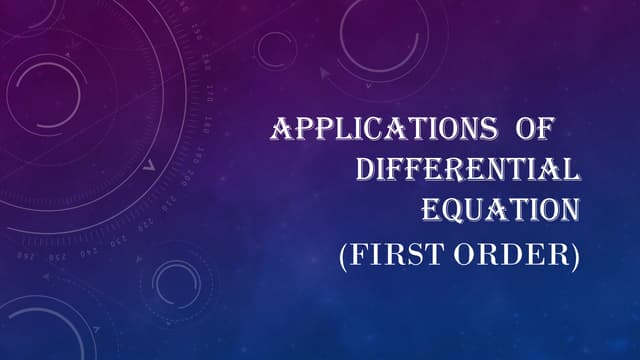 Application of differential equation in real life | PPTX | Physics ...