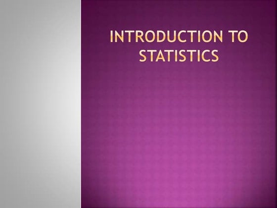 Introduction to statistics | PPT