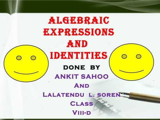 algebraic expression class VIII | PPT