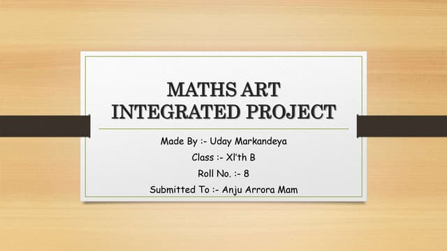 Maths Project on sets | PPT