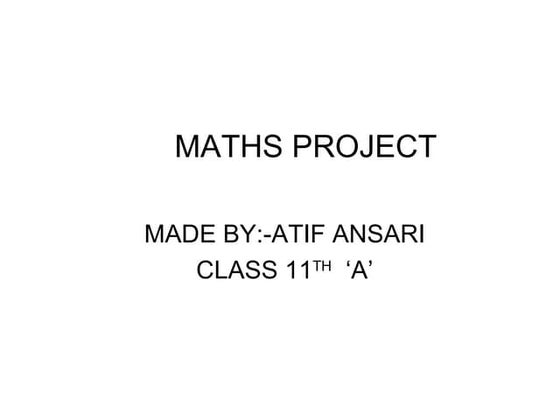 Maths Project 11 class(SETS) | PPT | Physics | Science