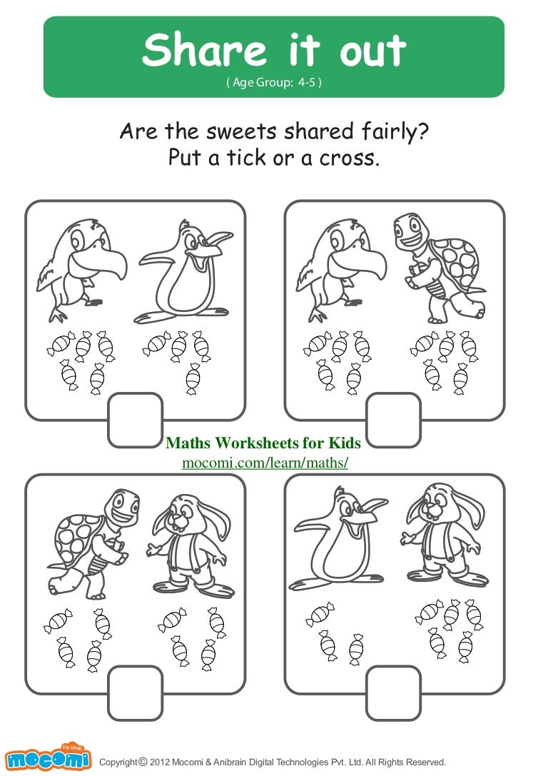 Share it out – Maths Worksheets for Kids – Mocomi.com