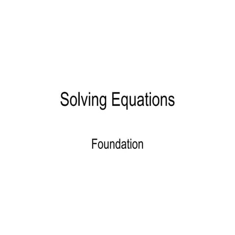 Maths solving equations | PPT