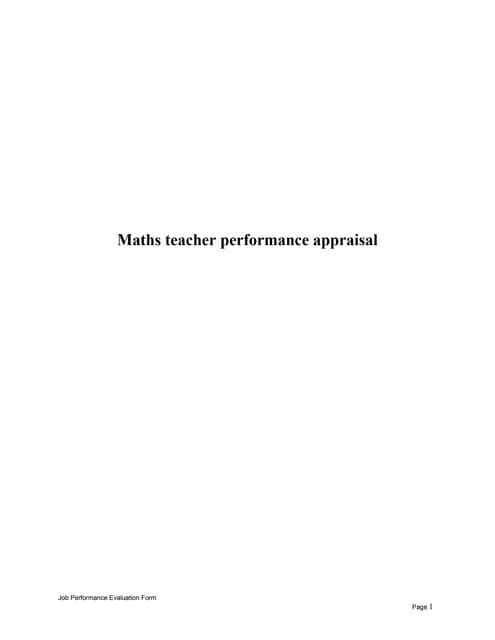 Teaching assistant performance appraisal | PDF