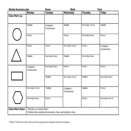 Maths timetable master | DOC