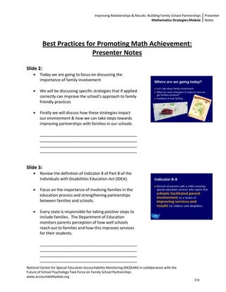 Unit 3: Parent-Friendly IEPs - Parental Involvement Notes | PDF