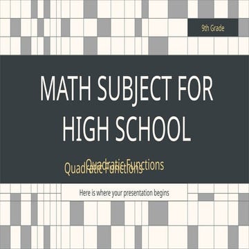 Math Subject for High School - 9th Grade_ Quadratic Functions by ...