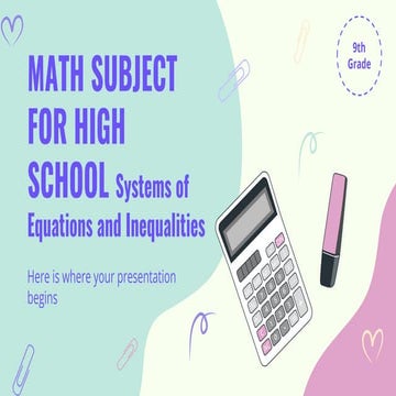 Math Subject for High School - 9th Grade_ Systems of Equations and ...