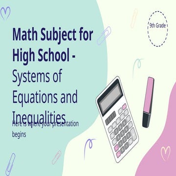 Math Subject for High School - 9th Grade_ Systems of Equations and ...