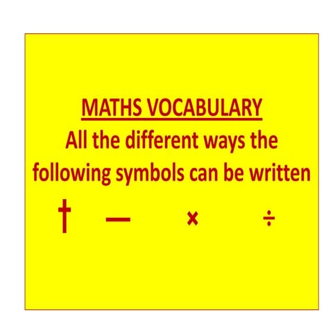 Maths vocabulary | PPTX