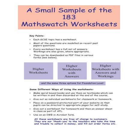 Maths watch worksheets sample | PDF