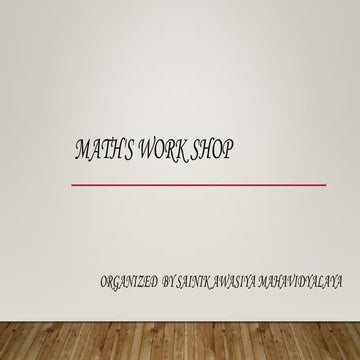 Math's work shop.pptx
