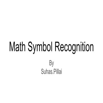 Math symbol recognition | PPT