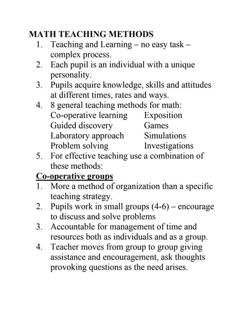 Methods Of Teaching Mathematics methods-of-teaching-mathematics