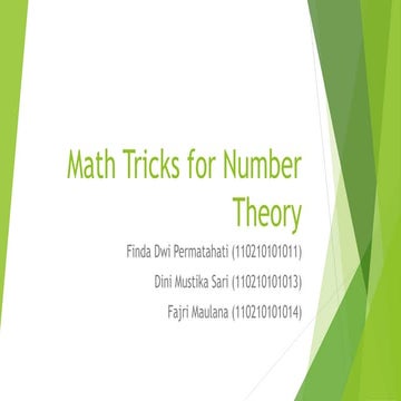 Math tricks for number theory | PPT