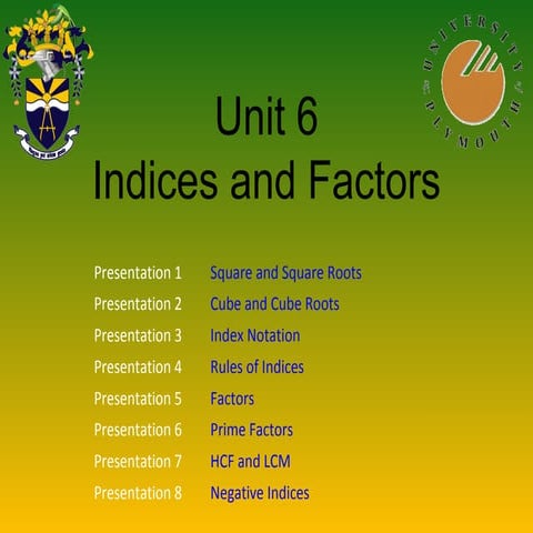 Math unit6 indices and factors | PPT