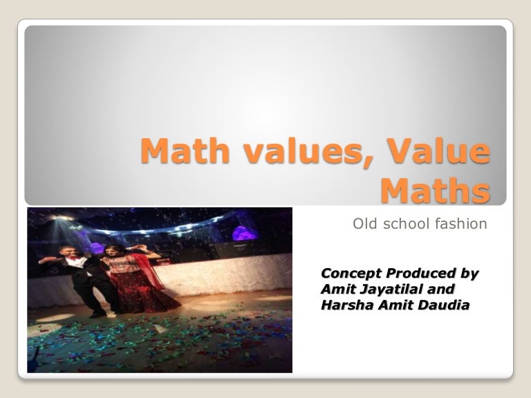 Math values, value maths p7