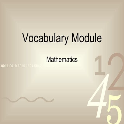 Math Vocabulary Module | PPT