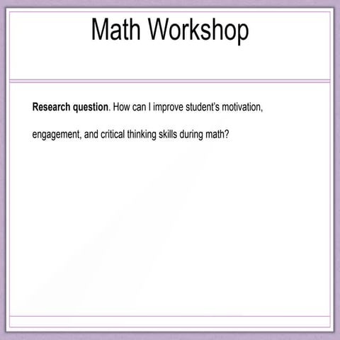 Math workshop presentation | PPTX
