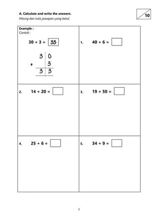 MATHEMATICS YEAR 1 QUESTIONS | PDF