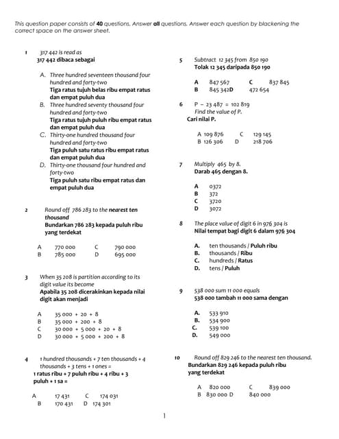 Year 5 mathematics exercises | PDF