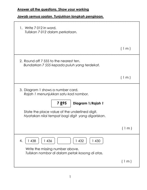 Year 3 Mathematics Exercise | PDF | Homework and Study | Education