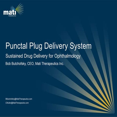 Anterior Segment Company Showcase - Mati Therapeutics | PPTX