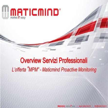 Maticmind Proactive Monitoring | PPT